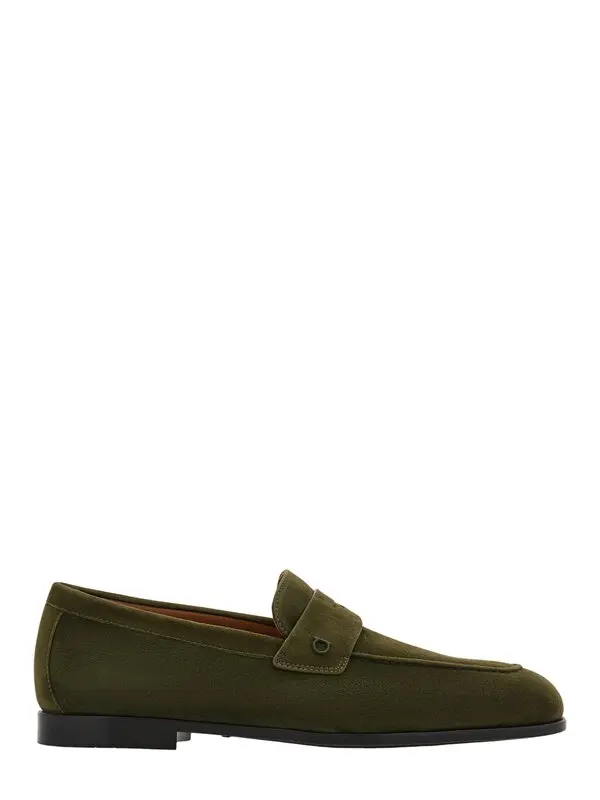 FERRAGAMO Suede Penny Loafer - Green