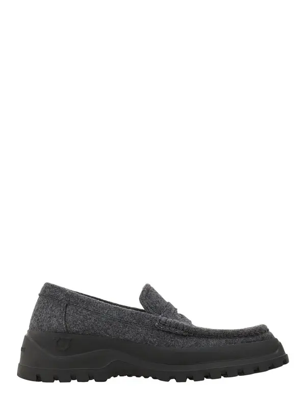 FERRAGAMO Suede Penny Loafer - Grey