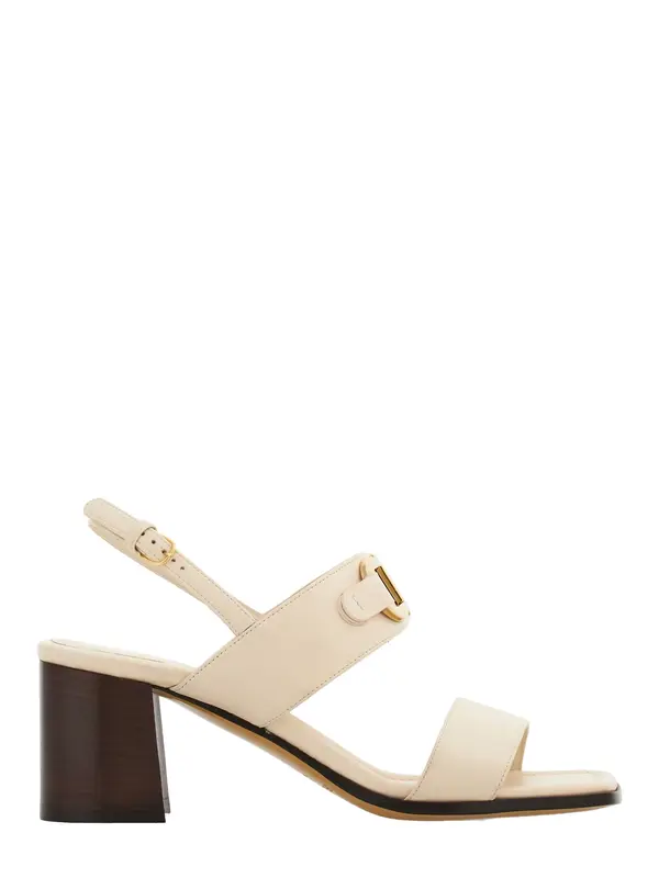 FERRAGAMO Sandal With Gancini Ornament - White