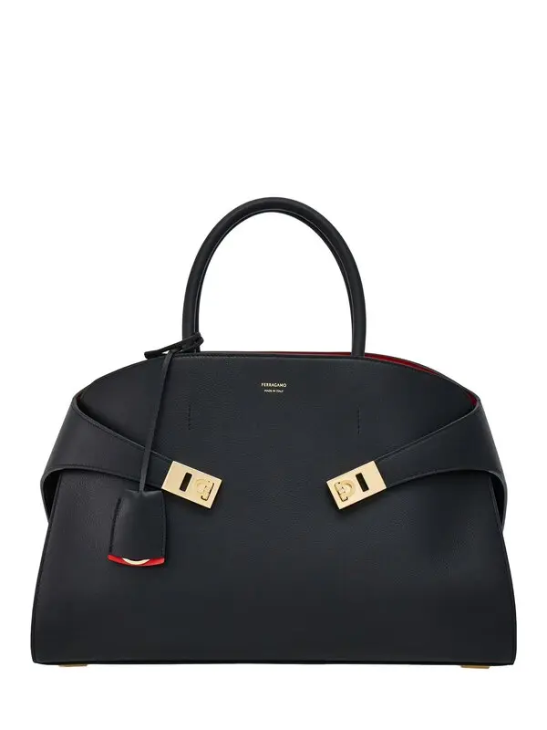 FERRAGAMO Hug Top-handle Bag - Black