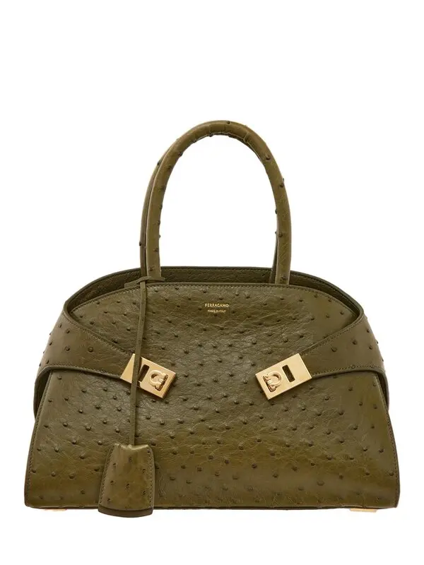 FERRAGAMO Hug Top Handle Bag - Green