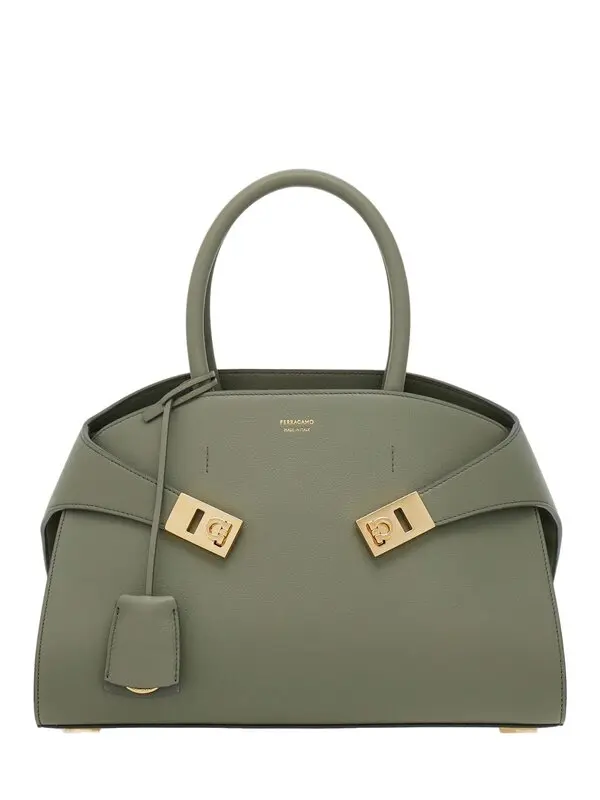 FERRAGAMO Hug Top Handle Bag - Grey
