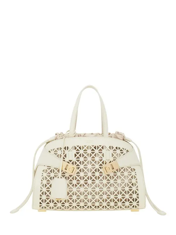 FERRAGAMO Hug Top Handle Bag - White