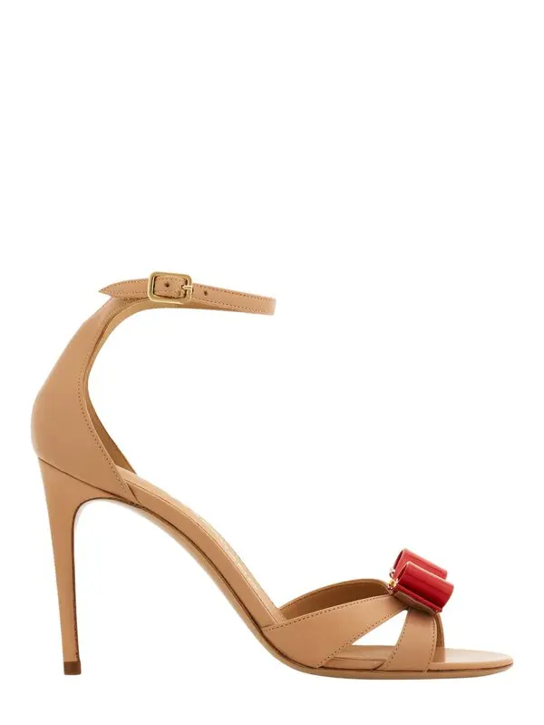 FERRAGAMO Vara Bow Slingback Sandals - Beige