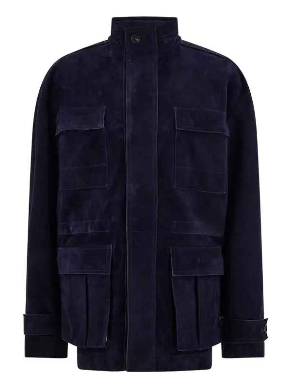 FERRAGAMO Suede Blouson - Blue