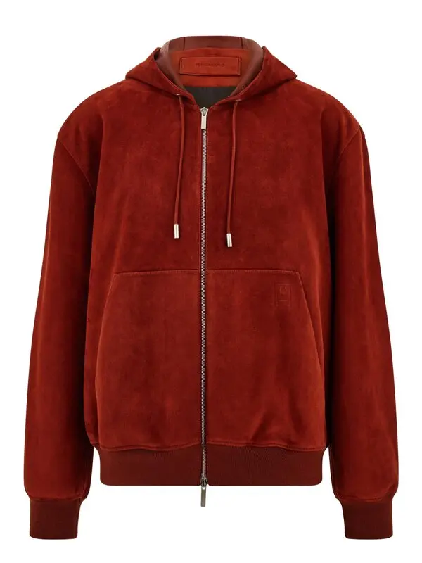 FERRAGAMO Suede Blouson - Red