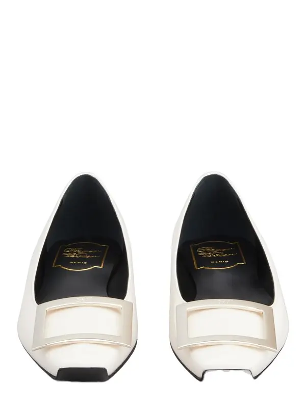 ROGER VIVIER Trompette Ballerinas In Patent Leather - Off White