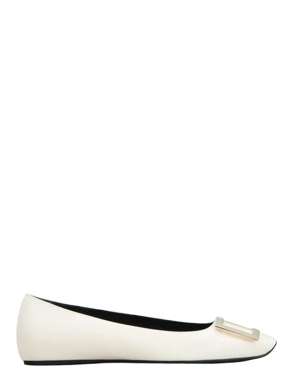 ROGER VIVIER Trompette Ballerinas In Patent Leather - Off White