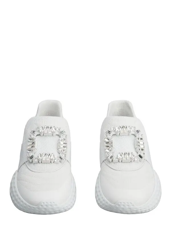 ROGER VIVIER Viv' Run Light Mesh Sneakers With Buckle Detail - White