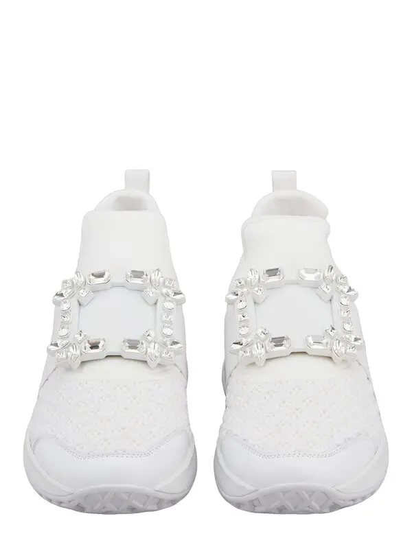 ROGER VIVIER Viv' Run Fabric Sneakers With Belle Buckle - White