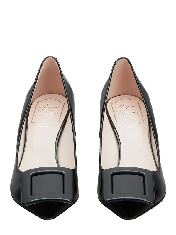 ROGER VIVIER In The City" Patent Leather Pumps With Buckle Detail - Black