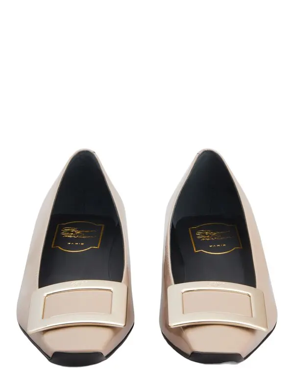 ROGER VIVIER Belle Vivier Ballerinas In Patent Leather - Beige