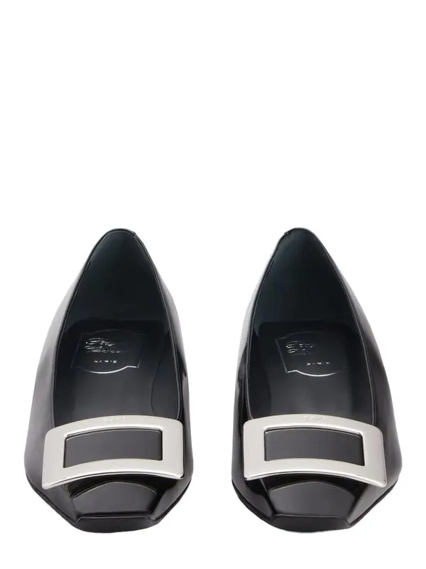 ROGER VIVIER Belle Vivier Ballerinas In Patent Leather With Metal Buckle - Black