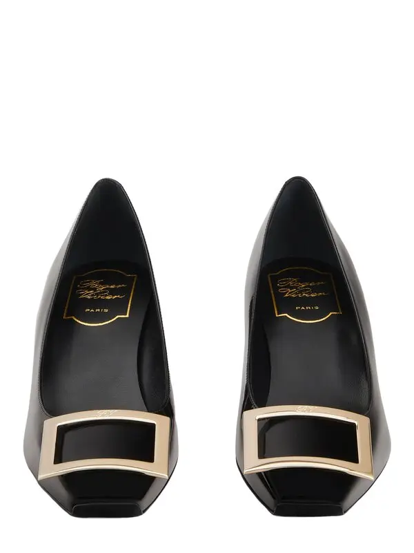 ROGER VIVIER Trompette Pumps In Patent Leather With Iconic Buckle - Black