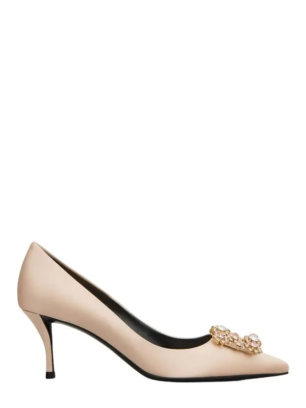 ROGER VIVIER Efflorescence Pumps In Satin - Pink
