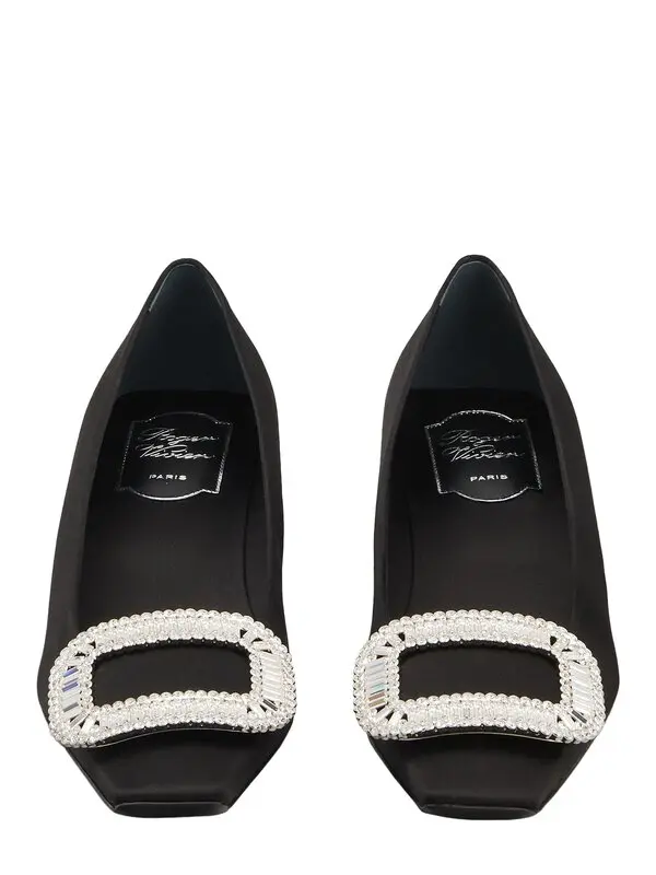 ROGER VIVIER Belle Vivier Pumps In Satin With Crystal Buckle - Black