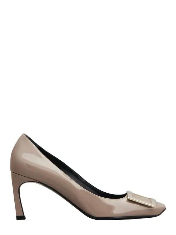 ROGER VIVIER Trompette Pumps In Patent Leather - Beige