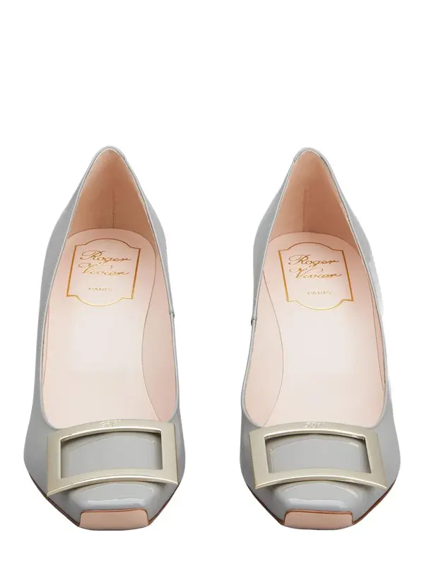ROGER VIVIER Trompette Pumps In Patent Leather - Grey