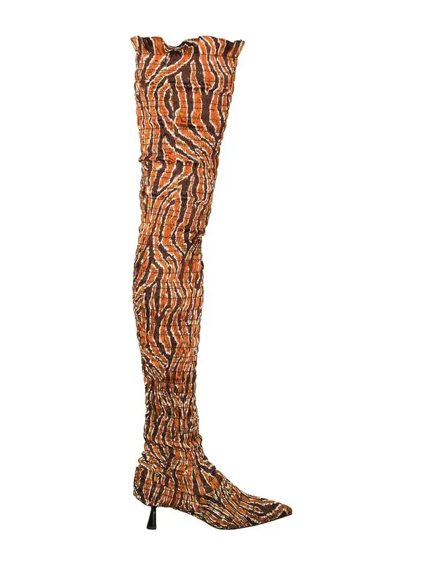 AMY CROOKES Victorine 60mm Knee-high Boots - Brown
