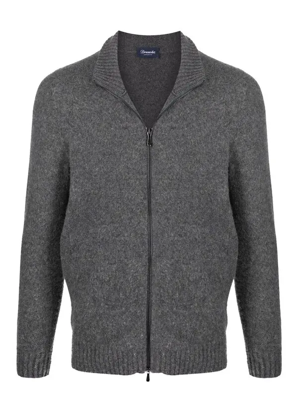 DRUMOHR Zipped-up Knit Cardigan - Grey