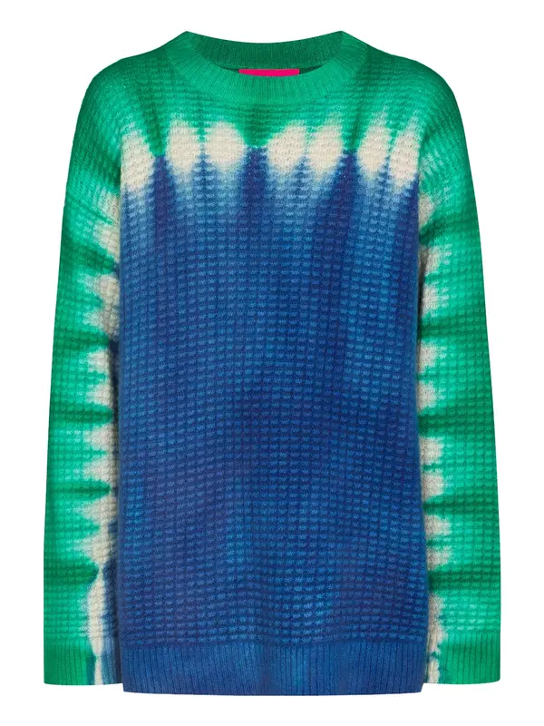 THE ELDER STATESMAN Daybreak Tie-dye Waffle Jumper - Blue