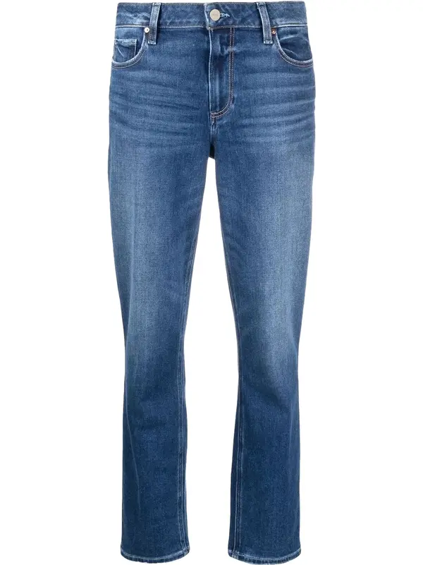 Paige Cropped Straight-leg Jeans - Blue