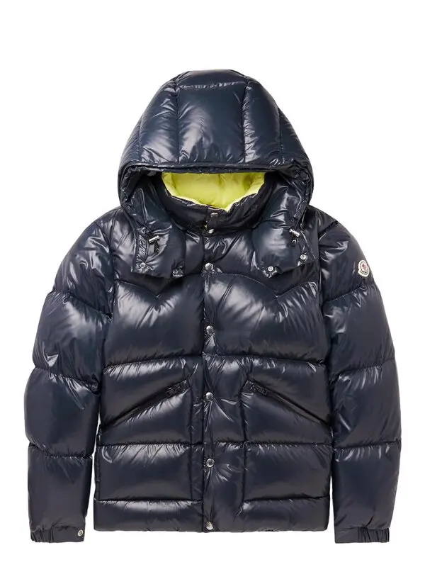 Moncler Coutard Quilted Glossed-shell Hooded Down Jacket - Blue