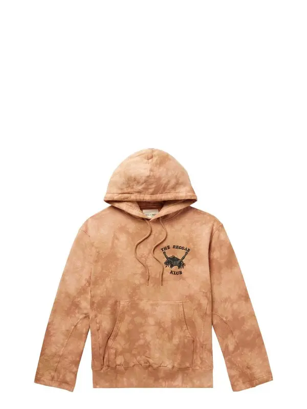 NICHOLAS DALEY Printed Tie-dyed Hoodie - Brown