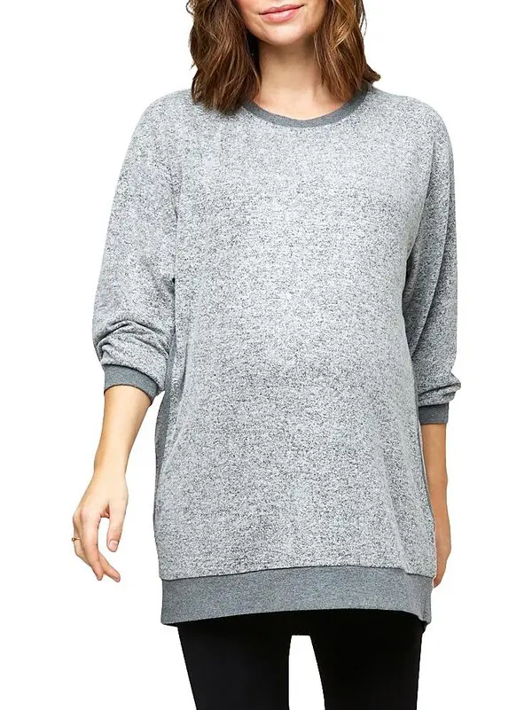 NOM MATERNITY Jo Nursing Sweatshirt - Gray Hacci