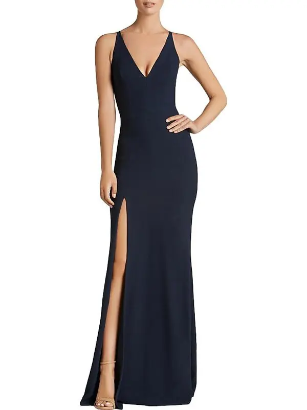 Dress The Population Iris Sleeveless Gown - Midnight Blue