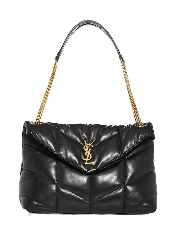 Saint Laurent Puffer Shoulder Bag - Black/gold