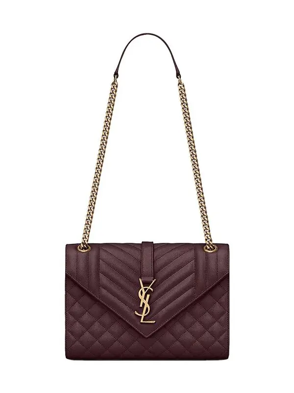 Saint Laurent Envelope Shoulder Bag - Rouge Cabernet