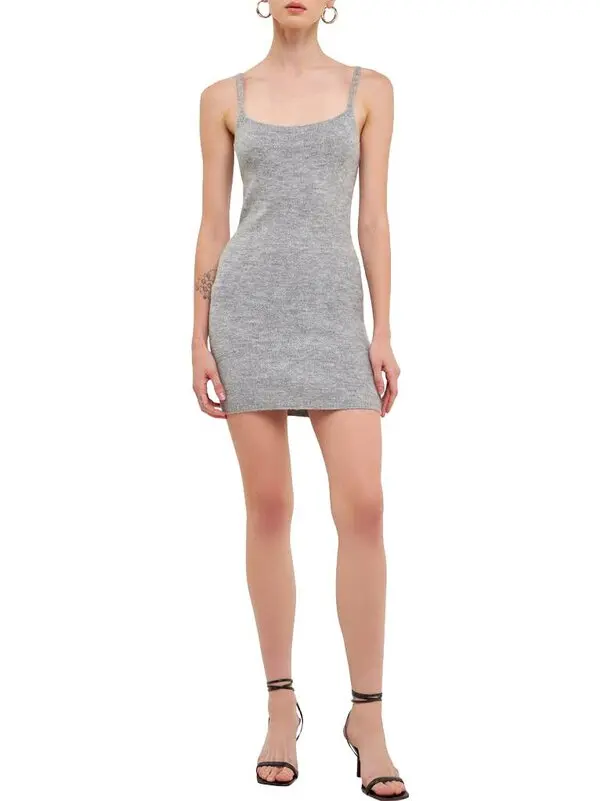 Endless Rose Knit Minidress - Heather Grey