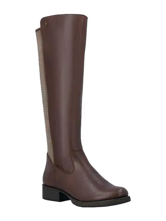 RIEKER Faith 91 Knee-high Boots - Ebony/beige-schwarz/chestnut