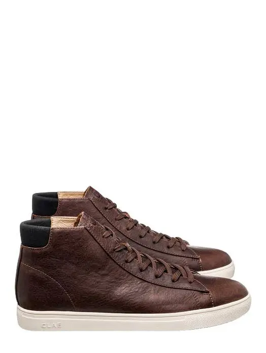 Clae Bradley High-top Leather Sneakers - Cocoa Leather