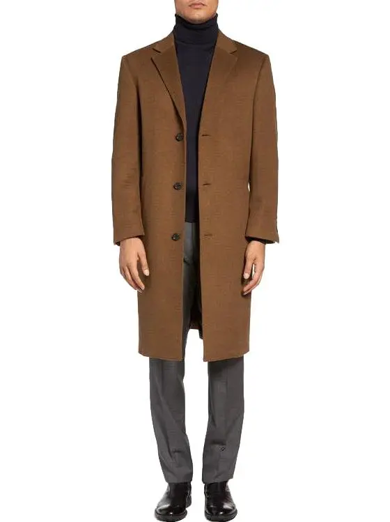 Hart Schaffner Marx Sheffield Classic Fit Wool & Cashmere Overcoat - Vicuna