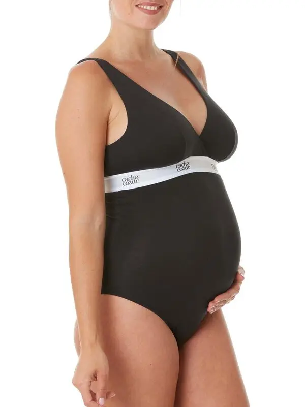 CACHE COEUR Life Maternity/nursing Bodysuit - Black