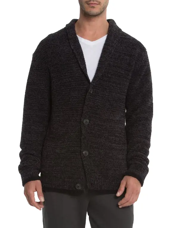 Barefoot Dreams Shawl Collar Cardigan - Carbon/ Black