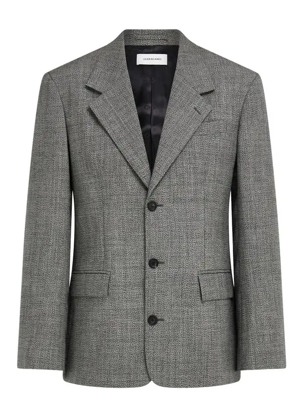 FERRAGAMO Single-breasted Blazer - Grey