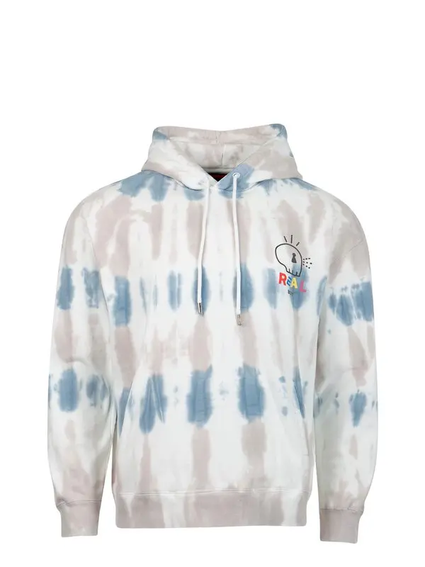 REAL BUY Tie-dye Logo Hoodie - Blue