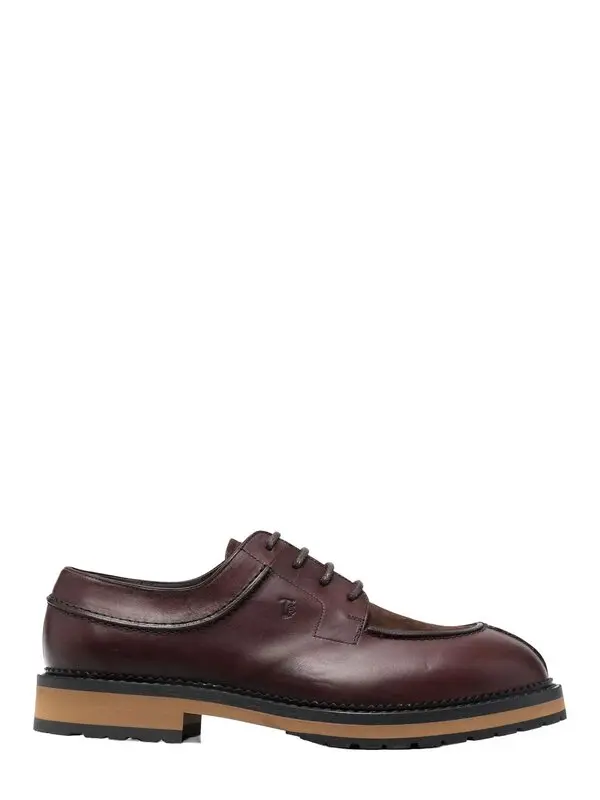 TOD'S Leather Lace-up Oxford Shoes - Brown