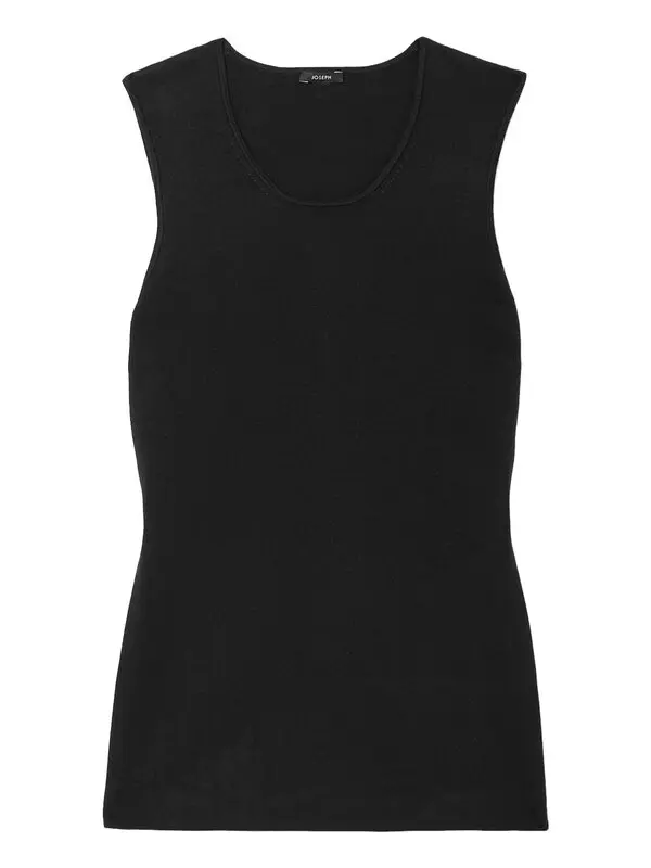 JOSEPH Silk-blend Tank - Black