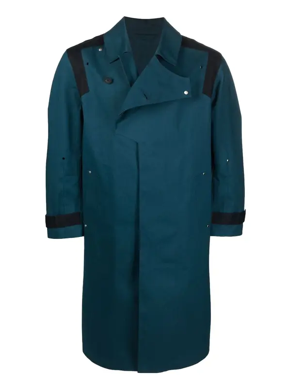 A-COLD-WALL* Logo-badge Longline Trench Coat - Blue