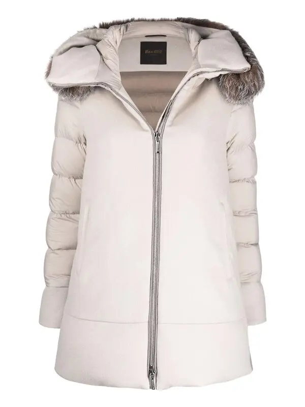 MOORER Zip-fastening Padded Coat - Neutrals
