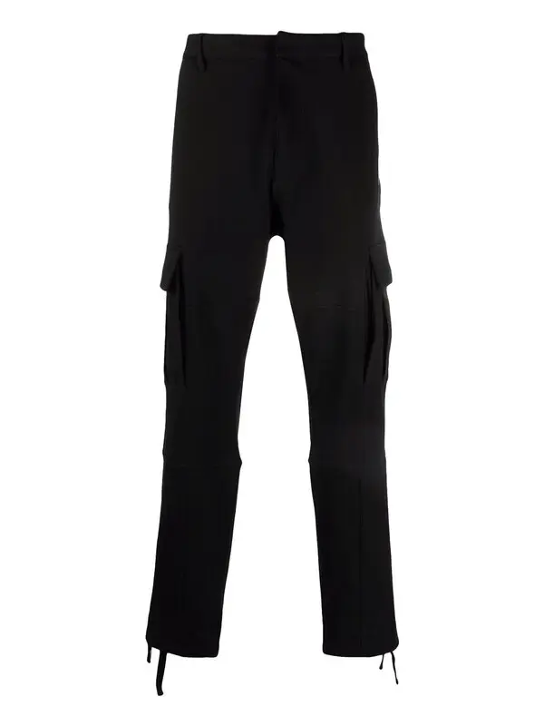 COUNTY OF MILAN Embroidered Cargo Track Pants - Black