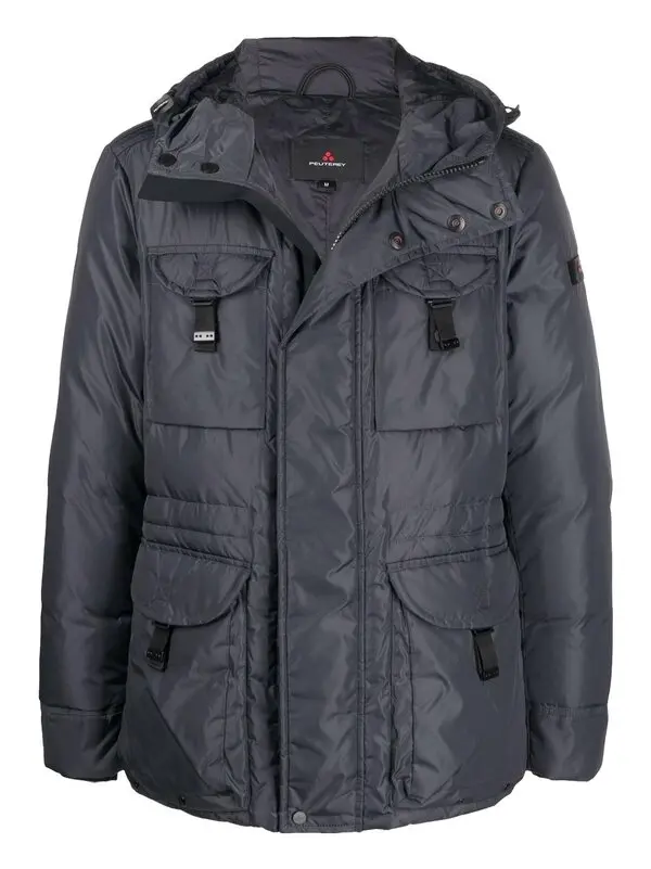 Peuterey Flap-pockets Hooded Padded Jacket - Black