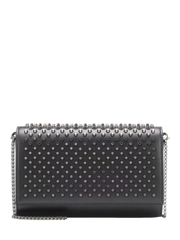 CHRISTIAN LOUBOUTIN Paloma Embellished Leather Clutch - Black