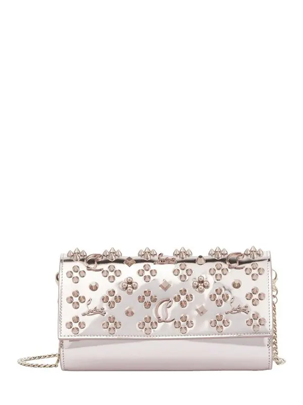 CHRISTIAN LOUBOUTIN Paloma Embellished Leather Clutch - Pink