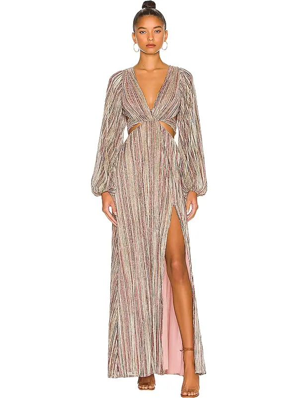 House Of Harlow 1960 X Jerri Maxi Dress - Metallic Multi