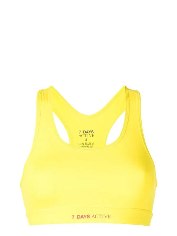 7 DAYS ACTIVE Logo-print Sports Bra - Yellow